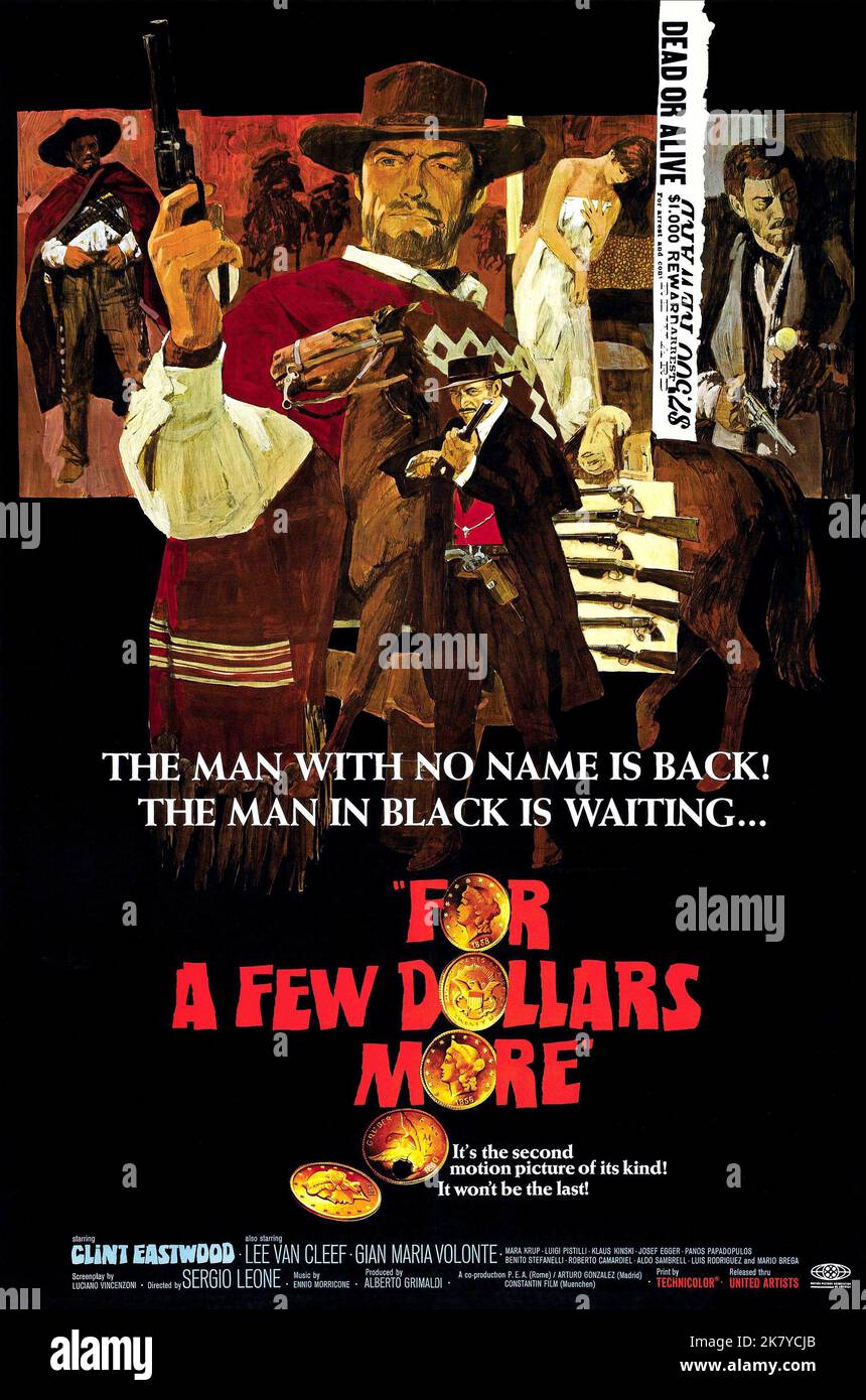 Clint Eastwood & Lee Van Cleef Film: For A Few Dollars More; Per ...