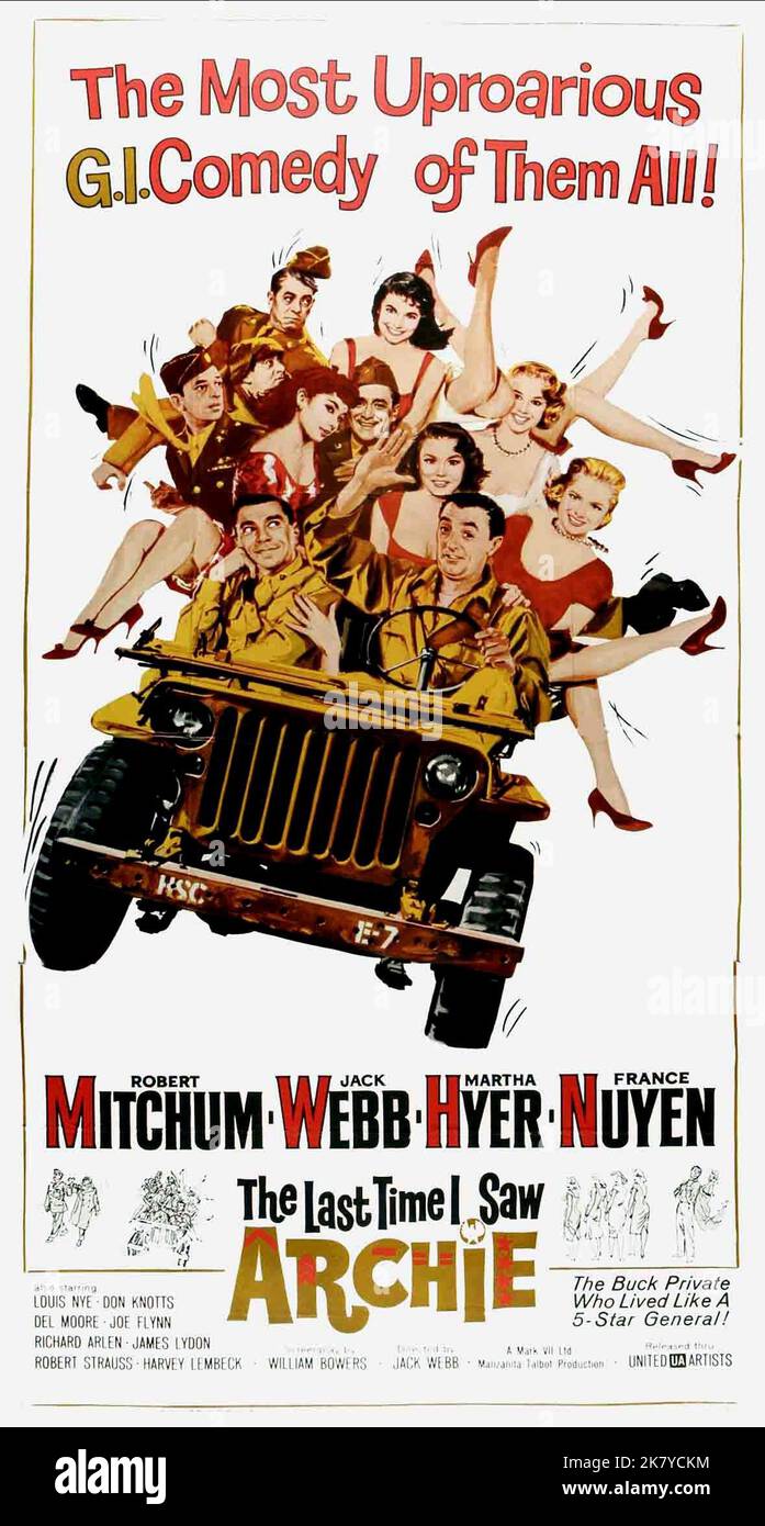 Harvey Lembeck & Robert Mitchum Poster Film: The Last Time I Saw Archie ...