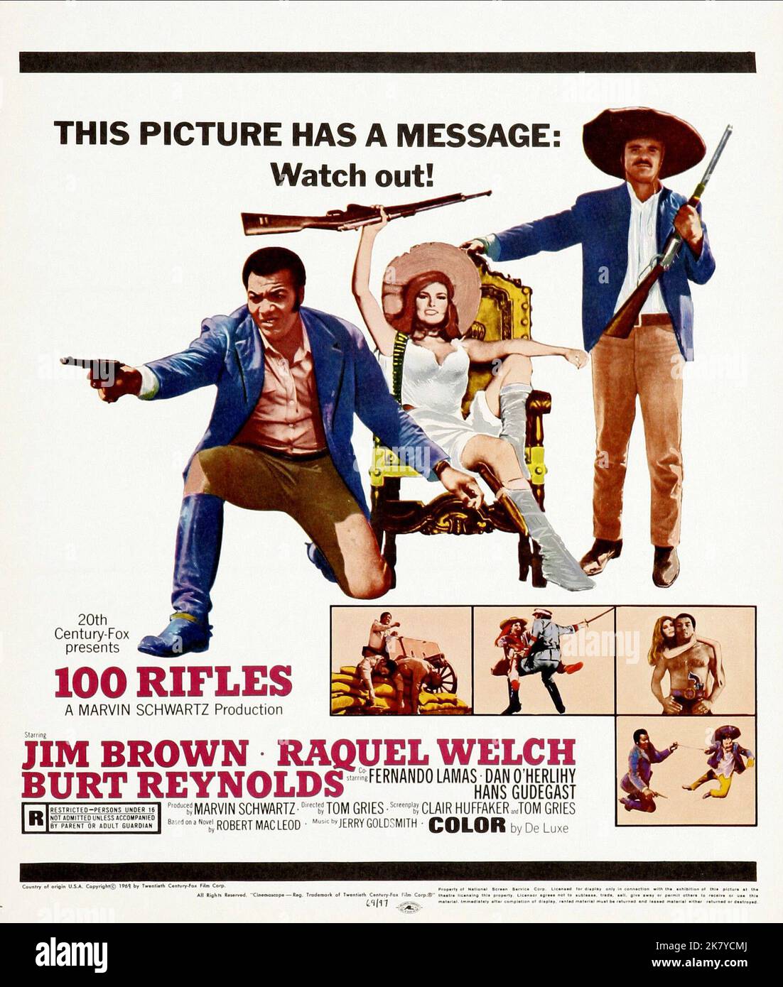 100 Rifles Poster