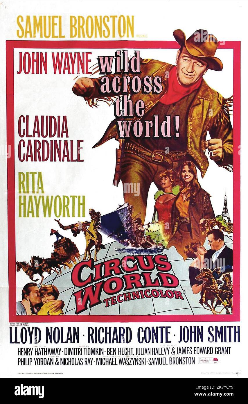 John Wayne & Claudia Cardianel Movie Poster Film: Circus World; The ...
