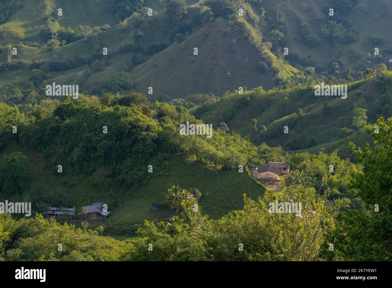 school and houses in a rural area among the beautiful colombian ...