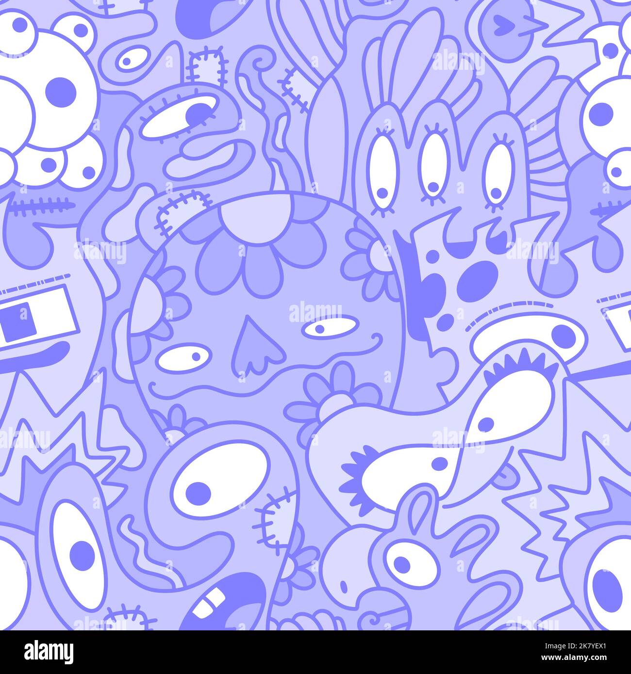 Cartoon seamless monster alien pattern for kids clothes print and ...