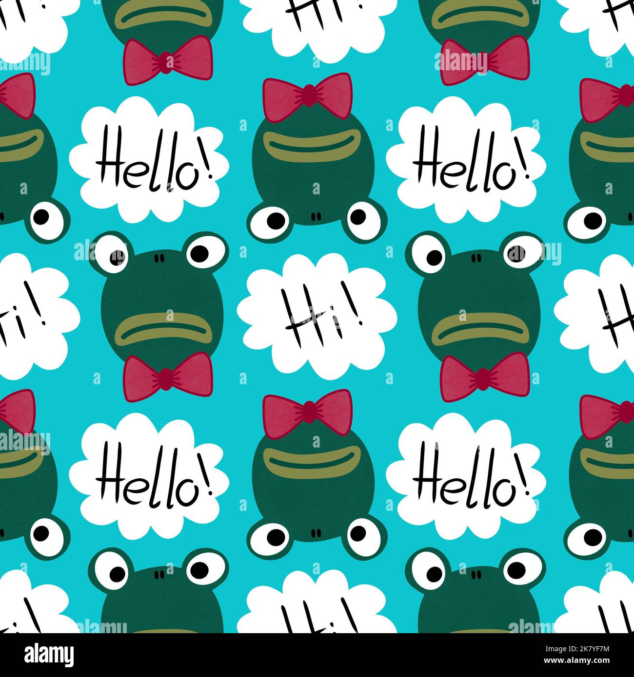 Animals cartoon seamless doodle frogs pattern for wrapping paper and ...