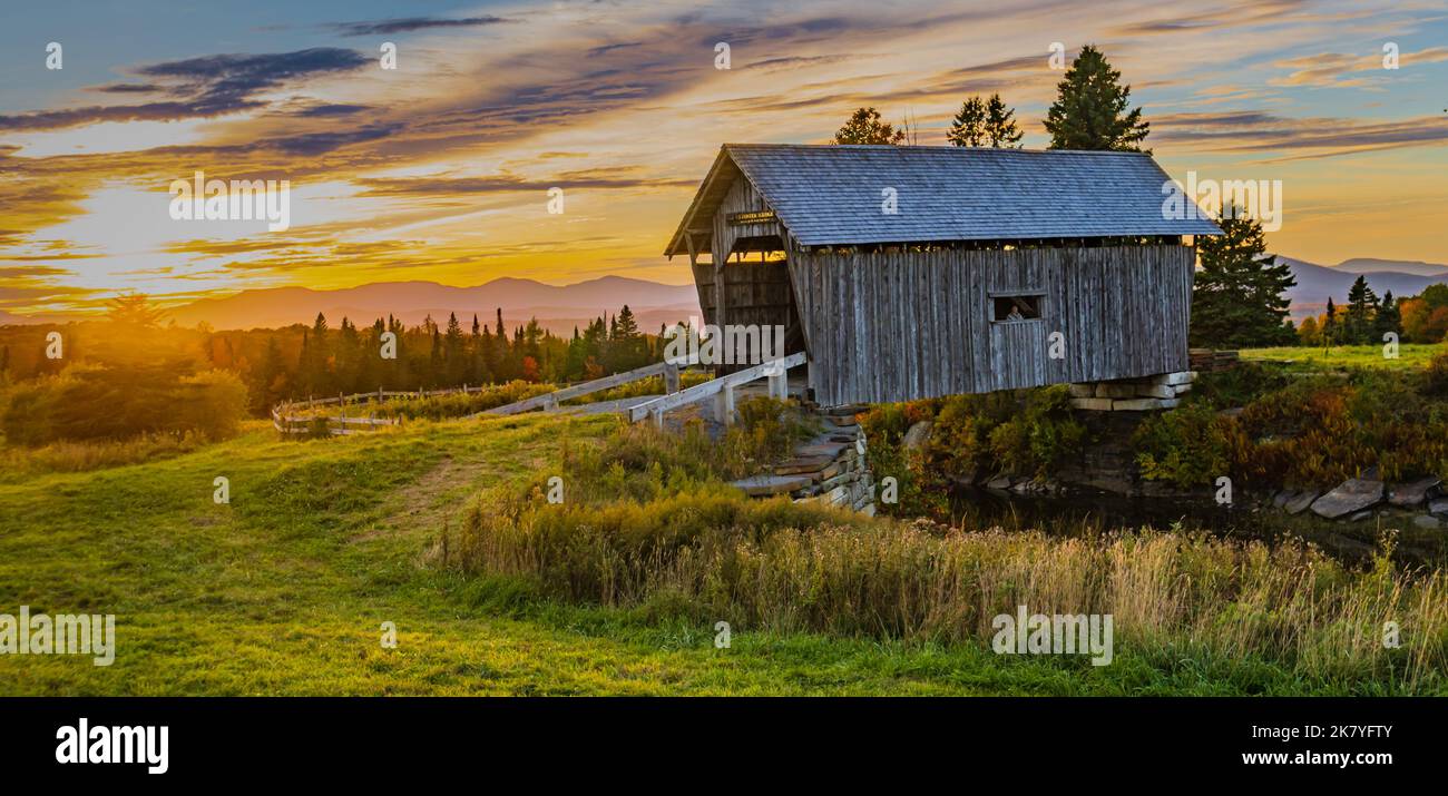 the AM Foster covered bridge in Cabot, Vermont Stock Photo - Alamy