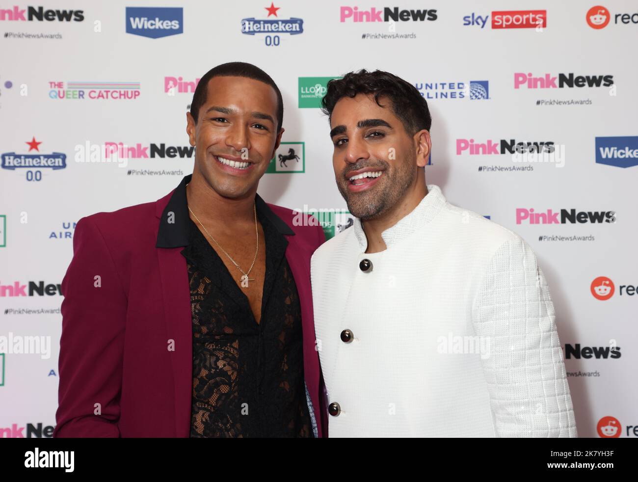 Michael Gunning (left) and Dr Ranj Singh during the PinkNews Awards at ...
