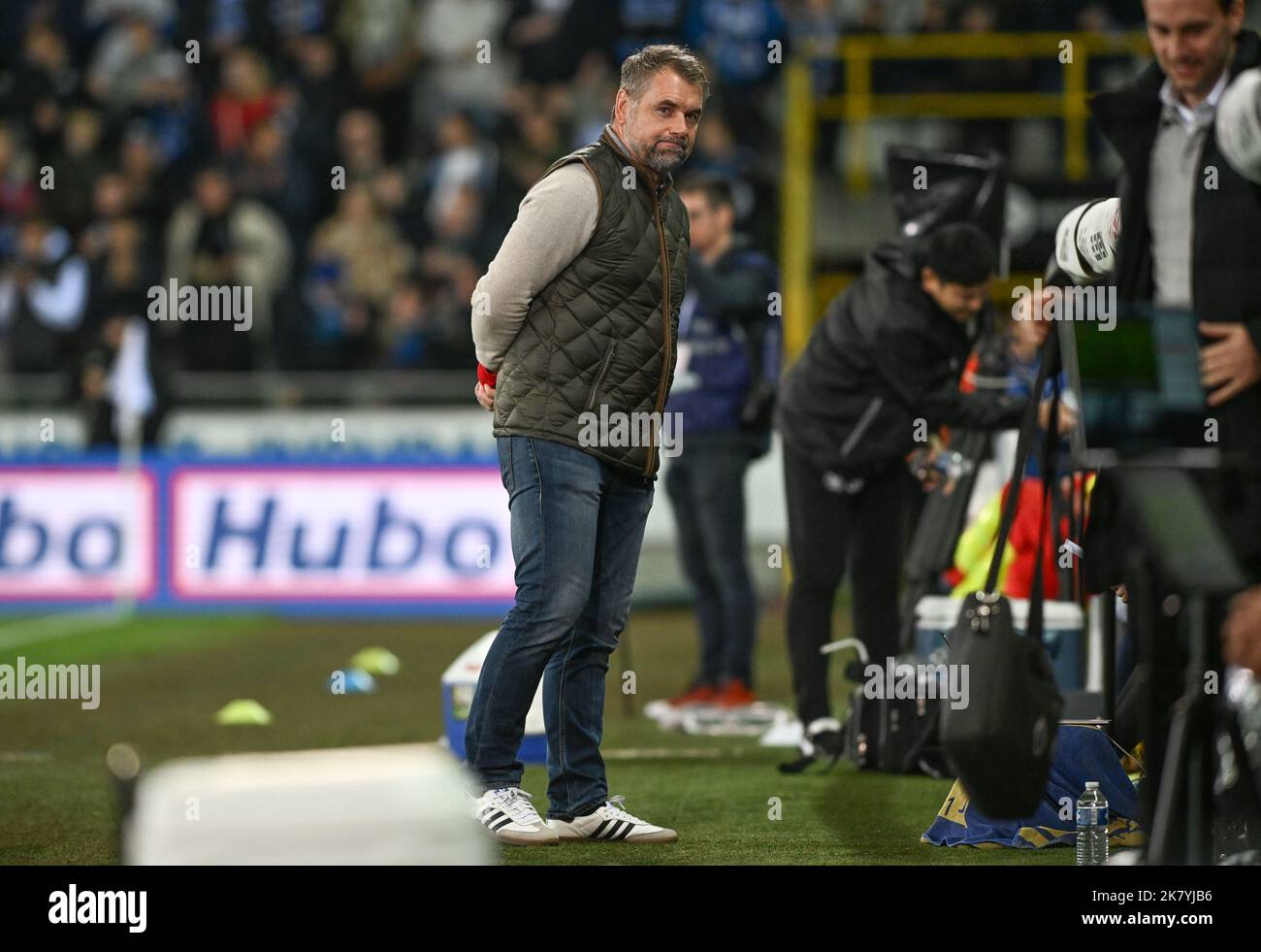 Brugges, Belgium. 19th Oct, 2022. Head Coach Bernd Hollerbach of STVV ...