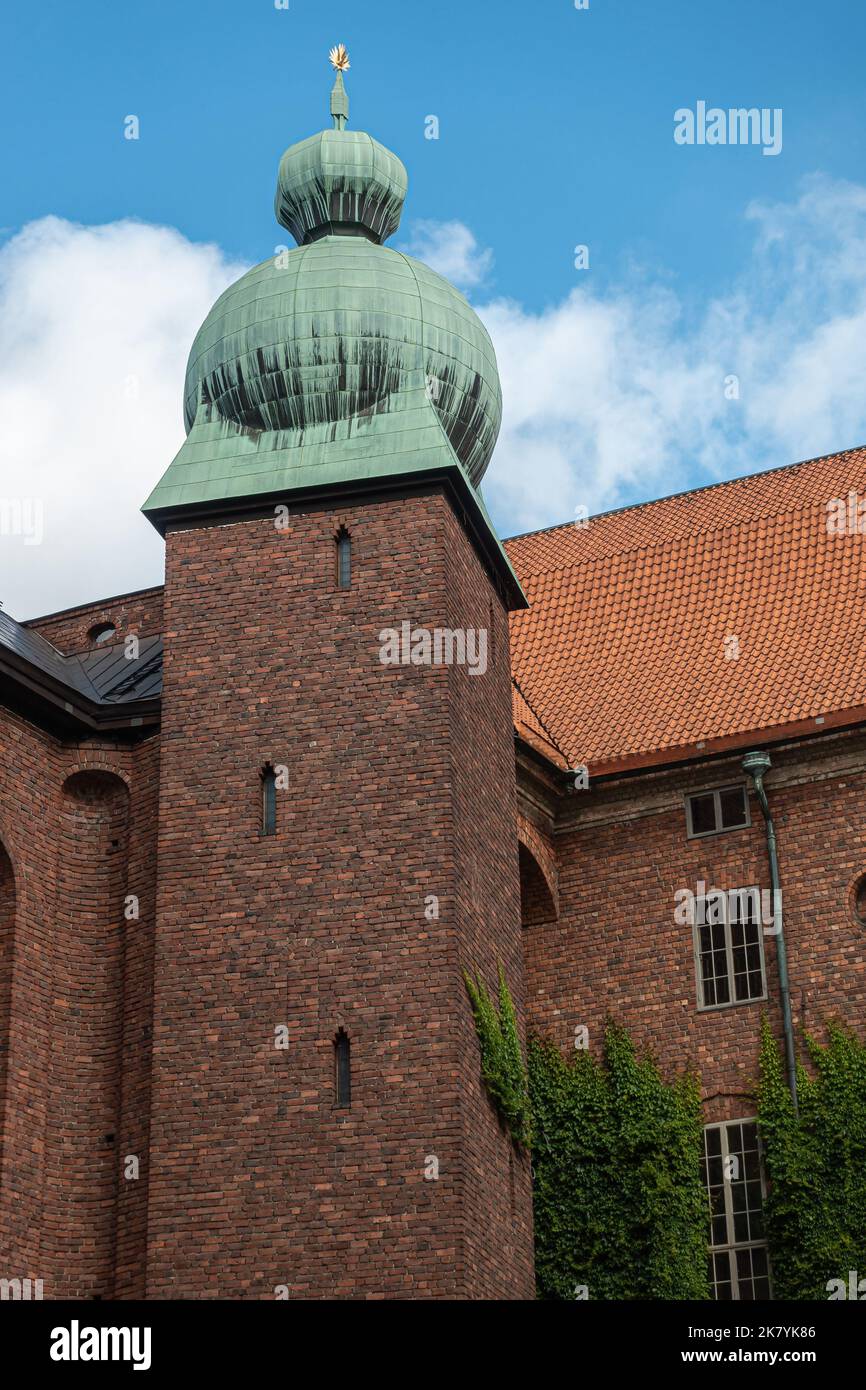Sweden, Stockholm - July 16, 2022: City Hall or Stadshuset. NW red ...