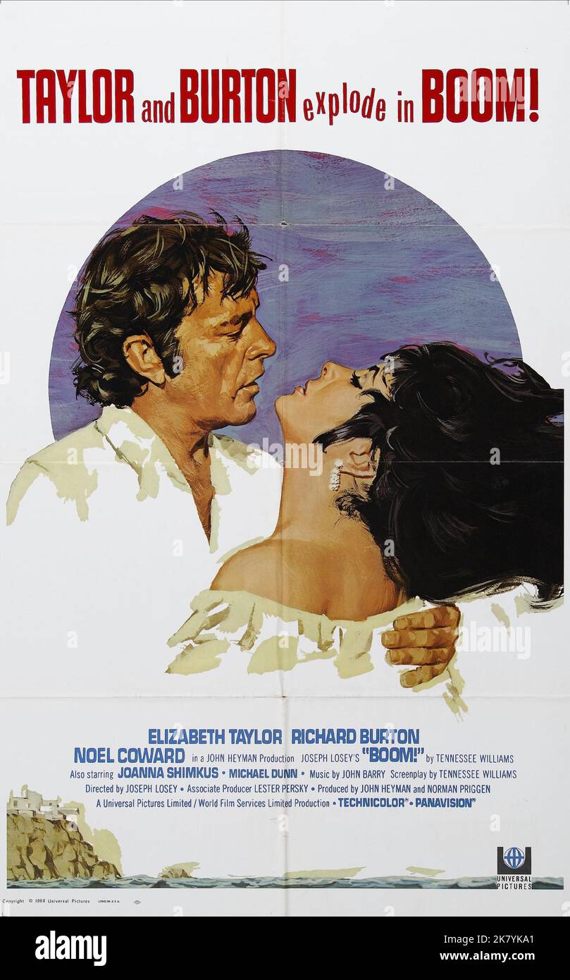 Richard Burton & Elizabeth Taylor Poster Film: Boom! (UK 1968 ...
