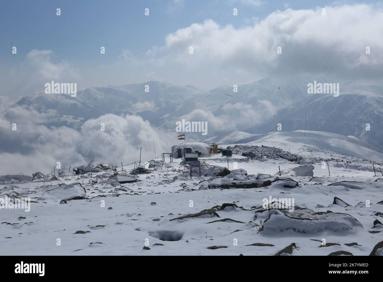Srinagar, India. 19th Oct, 2022. A view of the fresh snowfall at ...