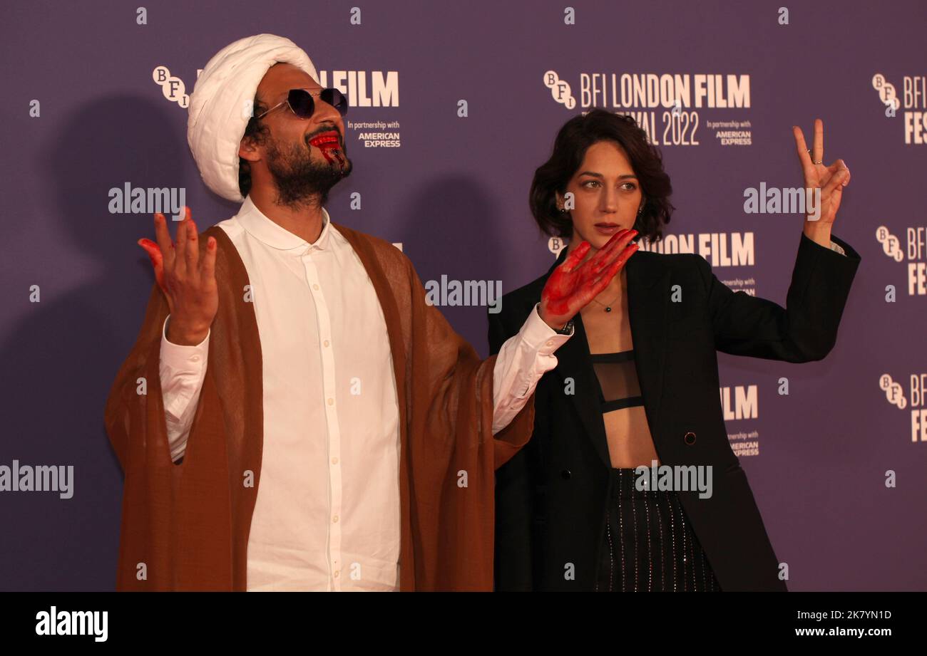 London, UK. Director Ali Abbasi with Zahra Amir Ebrahimi (also known as Zar Amir Ebrahimi) at ...