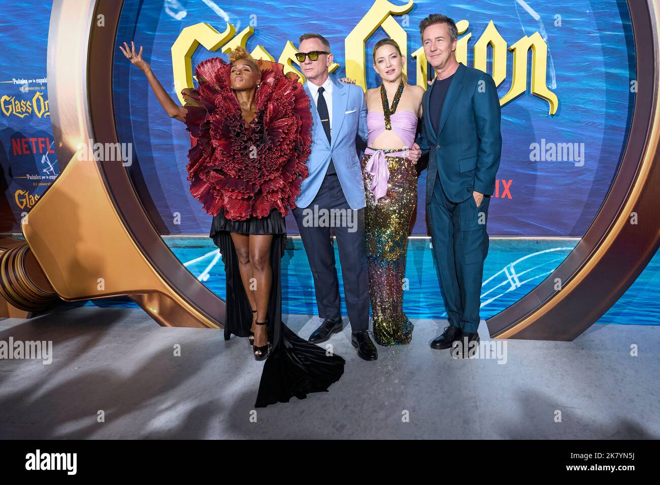 Madrid, Spain. , . Kate Hudson, Daniel Craig, Edward Norton, Janelle ...