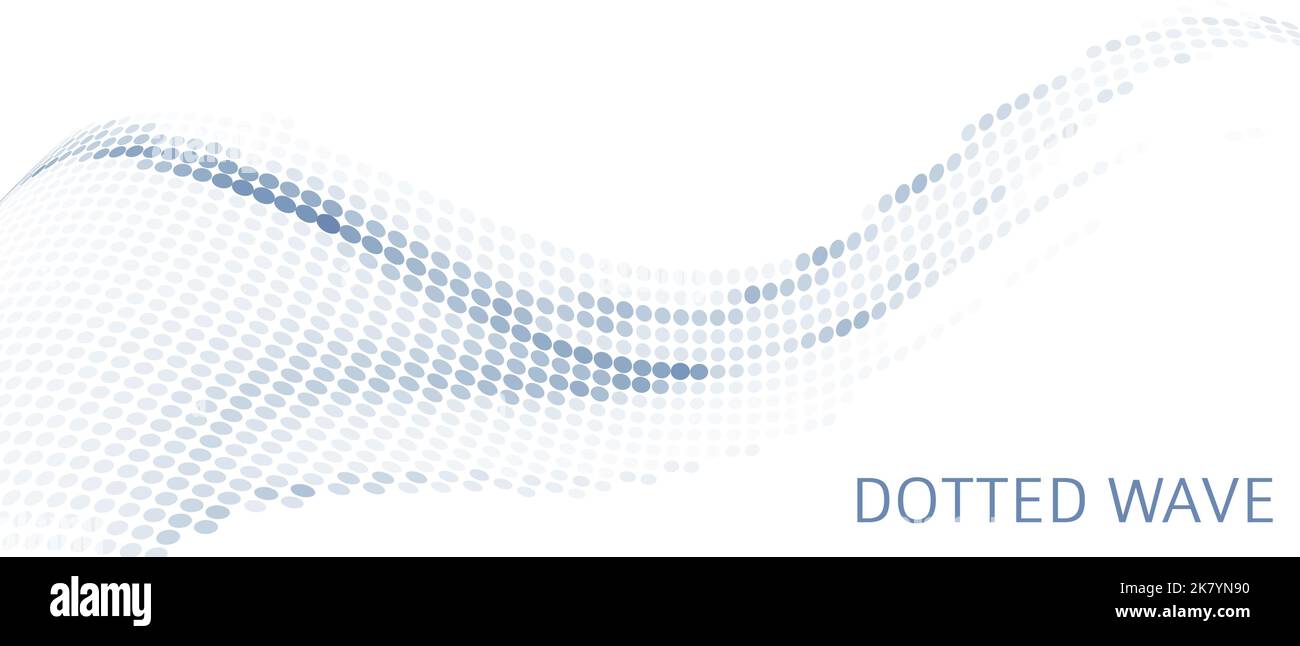 Abstract simple dotted wave on white background. Minimal vector ...