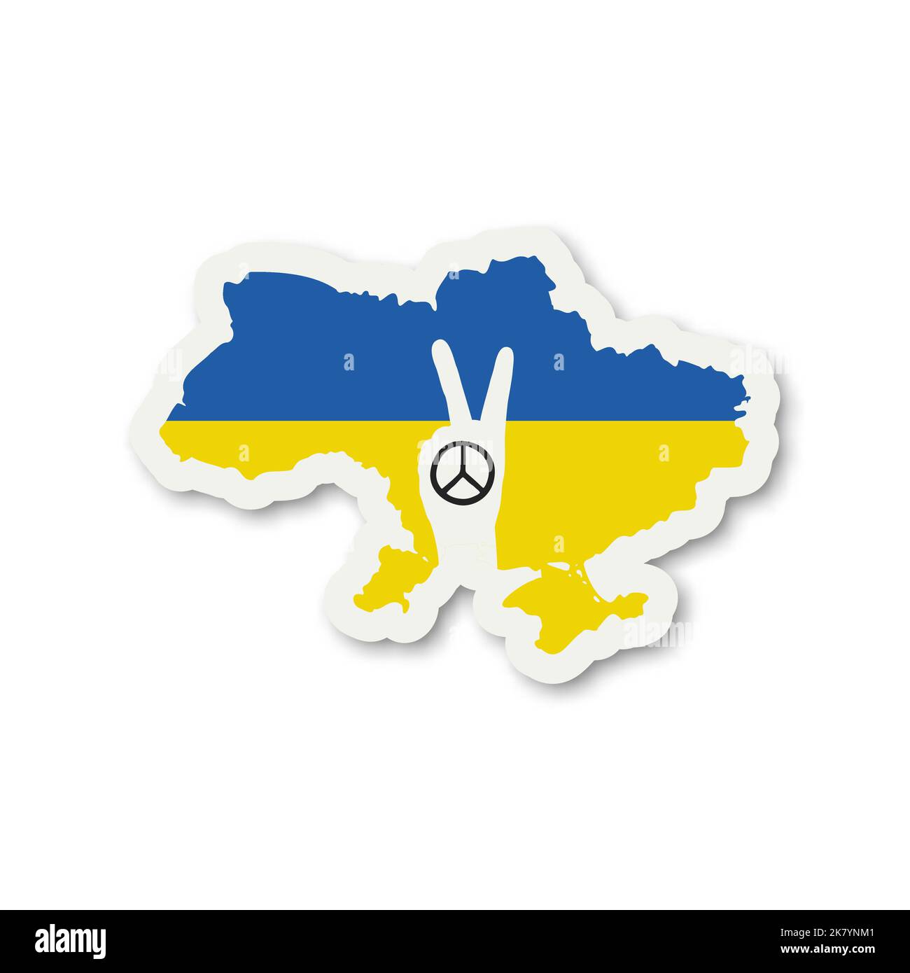 Hand Gesture Pacific Sign on the Background of the Map of Ukraine in ...