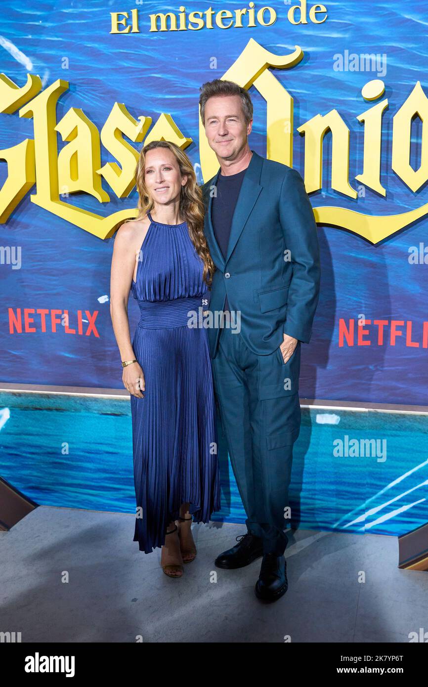 October 19, 2022, Madrid, Madrid, Spain: Edward Norton, Shauna ...