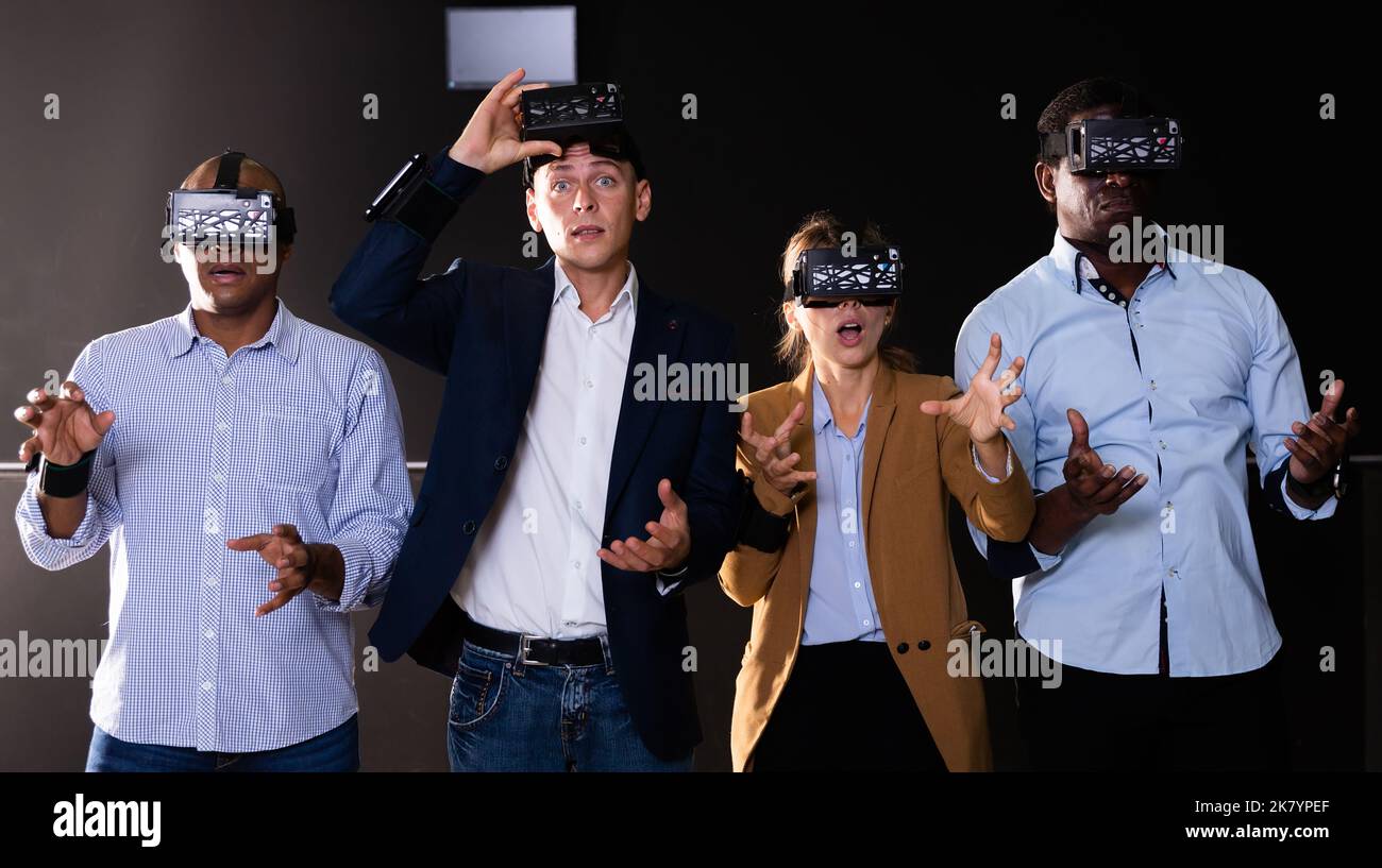 Afro american female using virtual hi-res stock photography and images ...