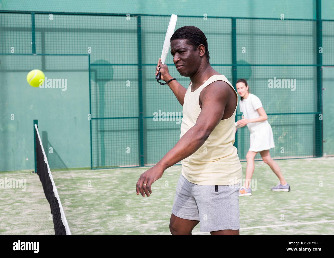 Padel tennis players play with passion Stock Photo - Alamy
