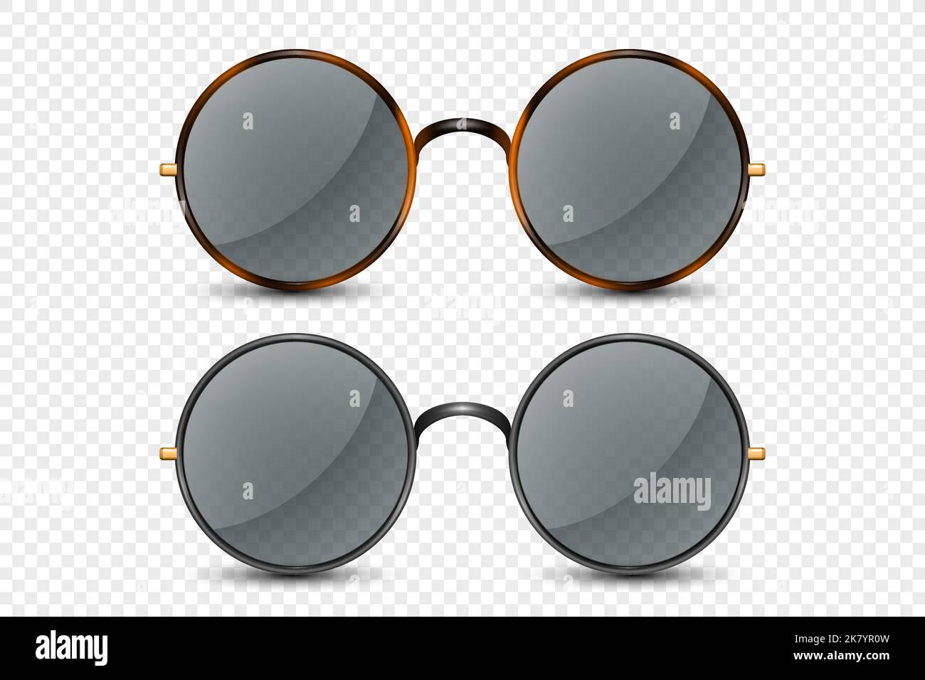 Vector 3d Realistic Leopard, Black Round Frame Glasses Set with Black ...