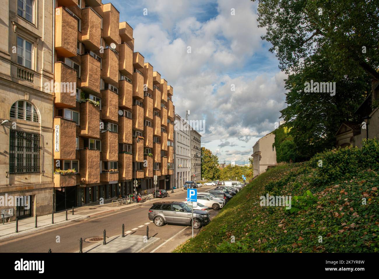 Interesting panorama of residential building and Park of Yan Tvardovsky ...