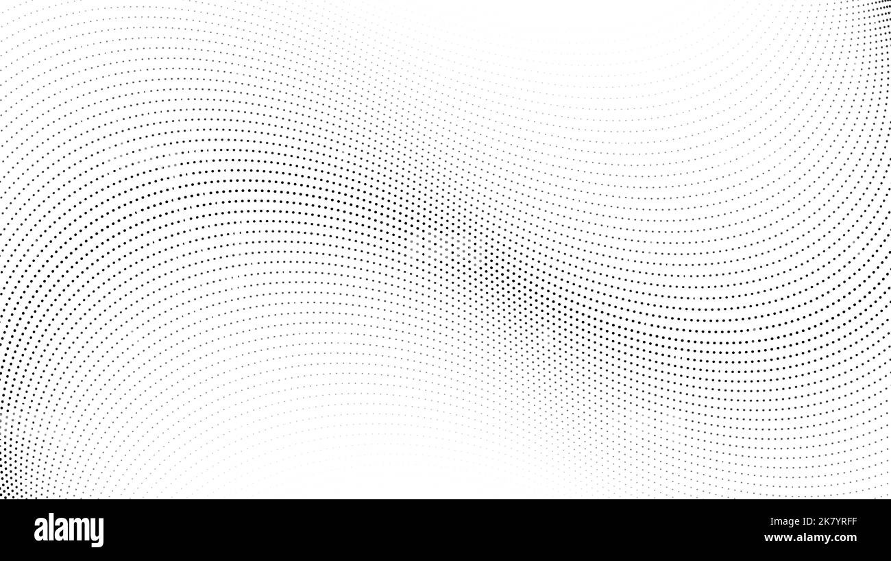 Halftone wave lines background. Abstract dotted stripes texture. Warped ...