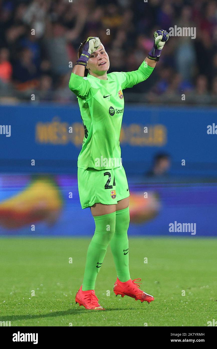 Barcelona, Spain. 19th Oct, 2022. Gemma Font of FC Barcelona celebrates ...