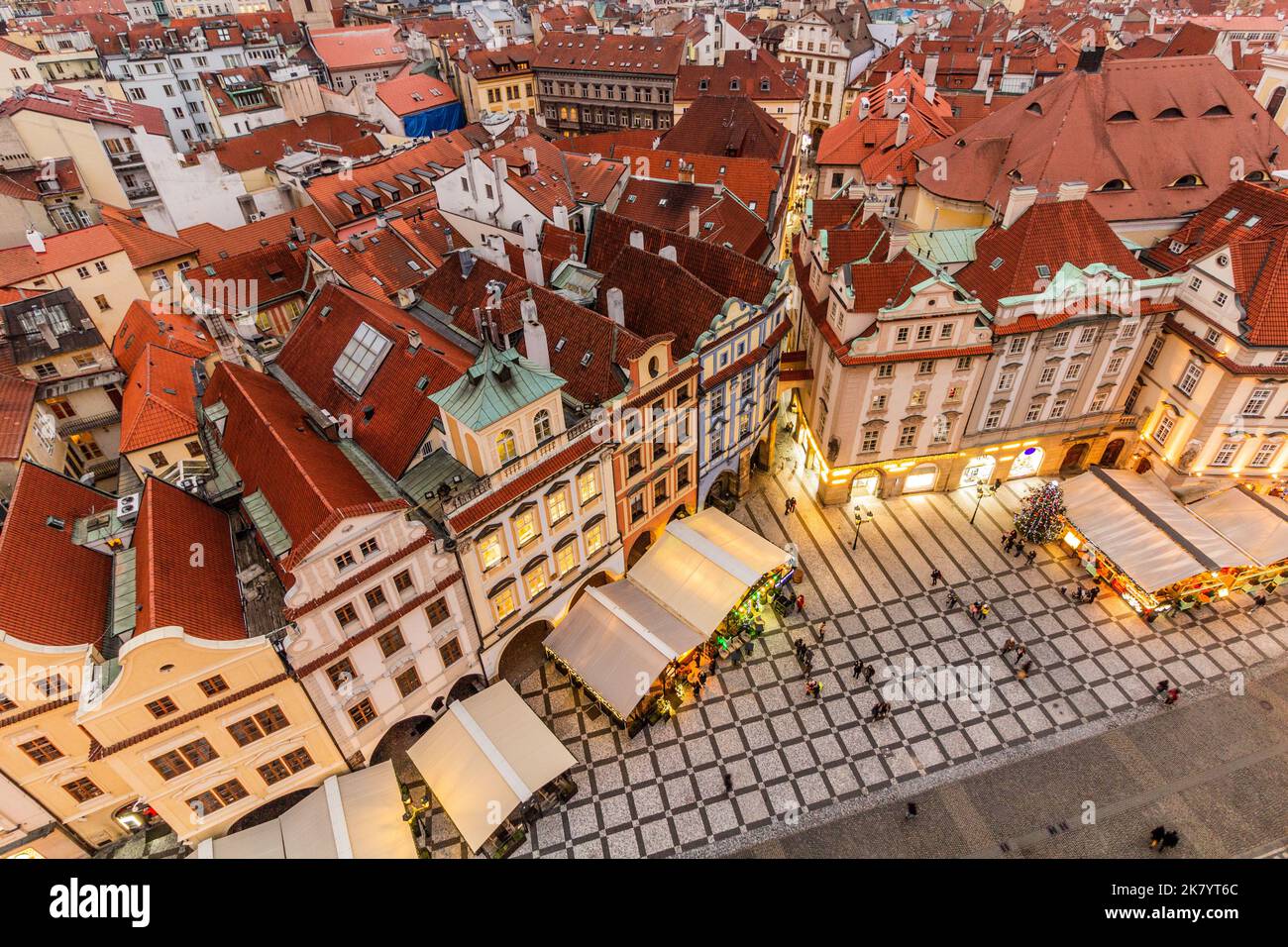 Aerial view of the Old Town square in Prague, Czech Republic Stock ...
