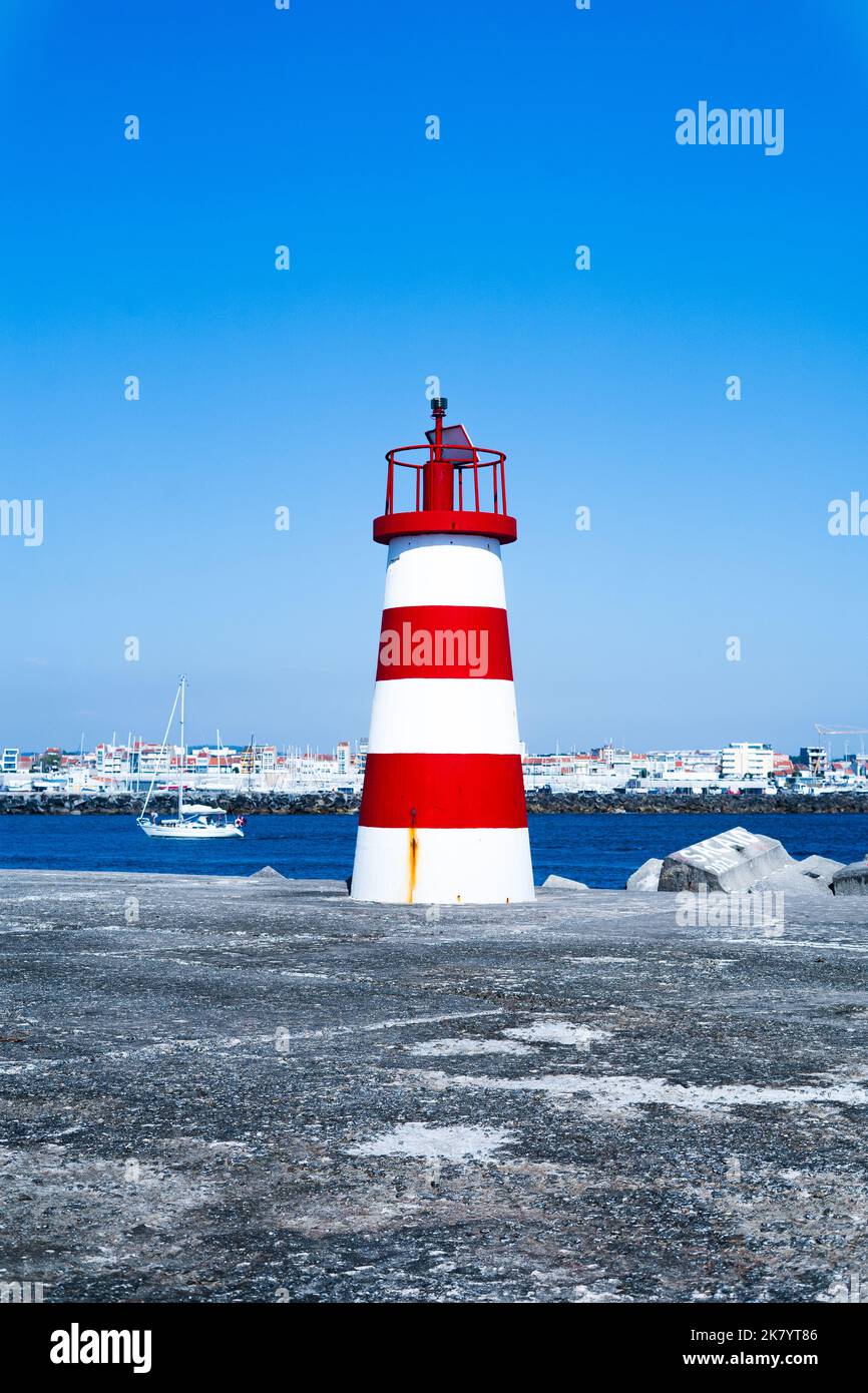 Póvoa de Varzim lighthouse Stock Photo - Alamy