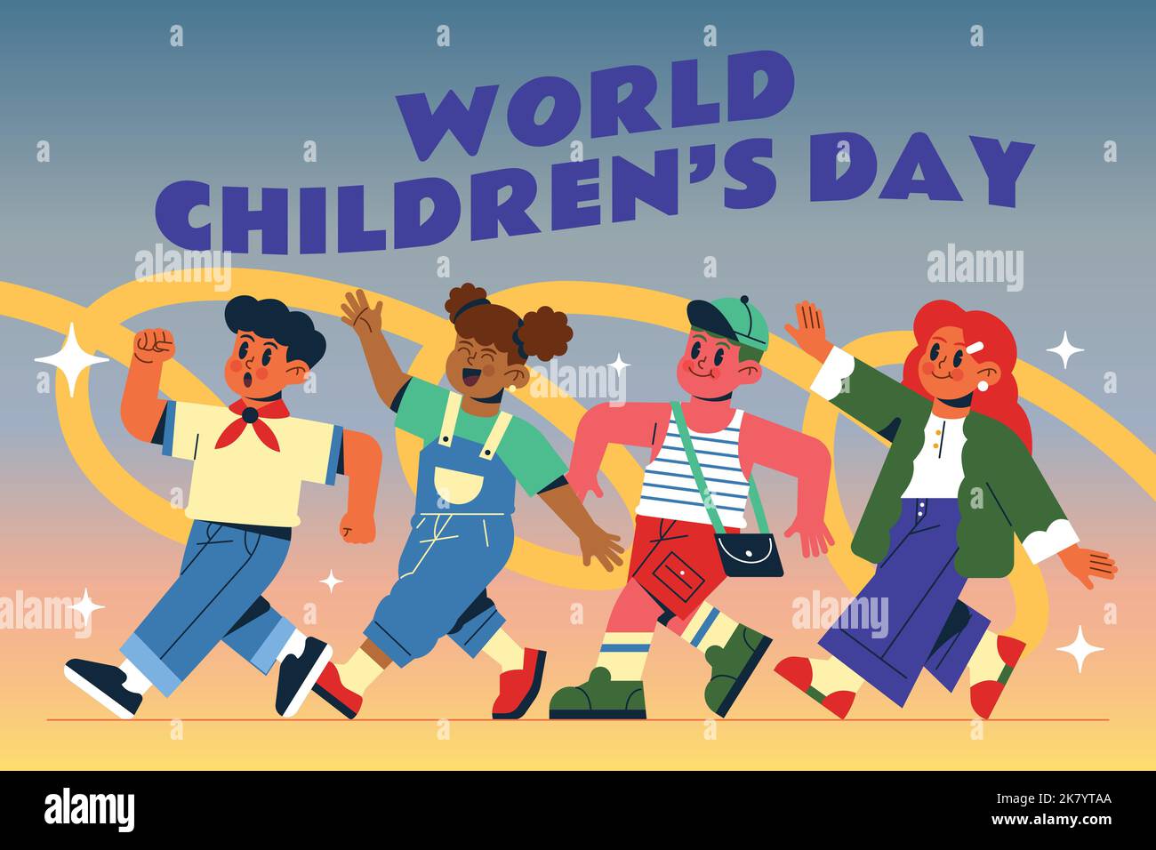 flat world children s day background vector design illustration Stock ...