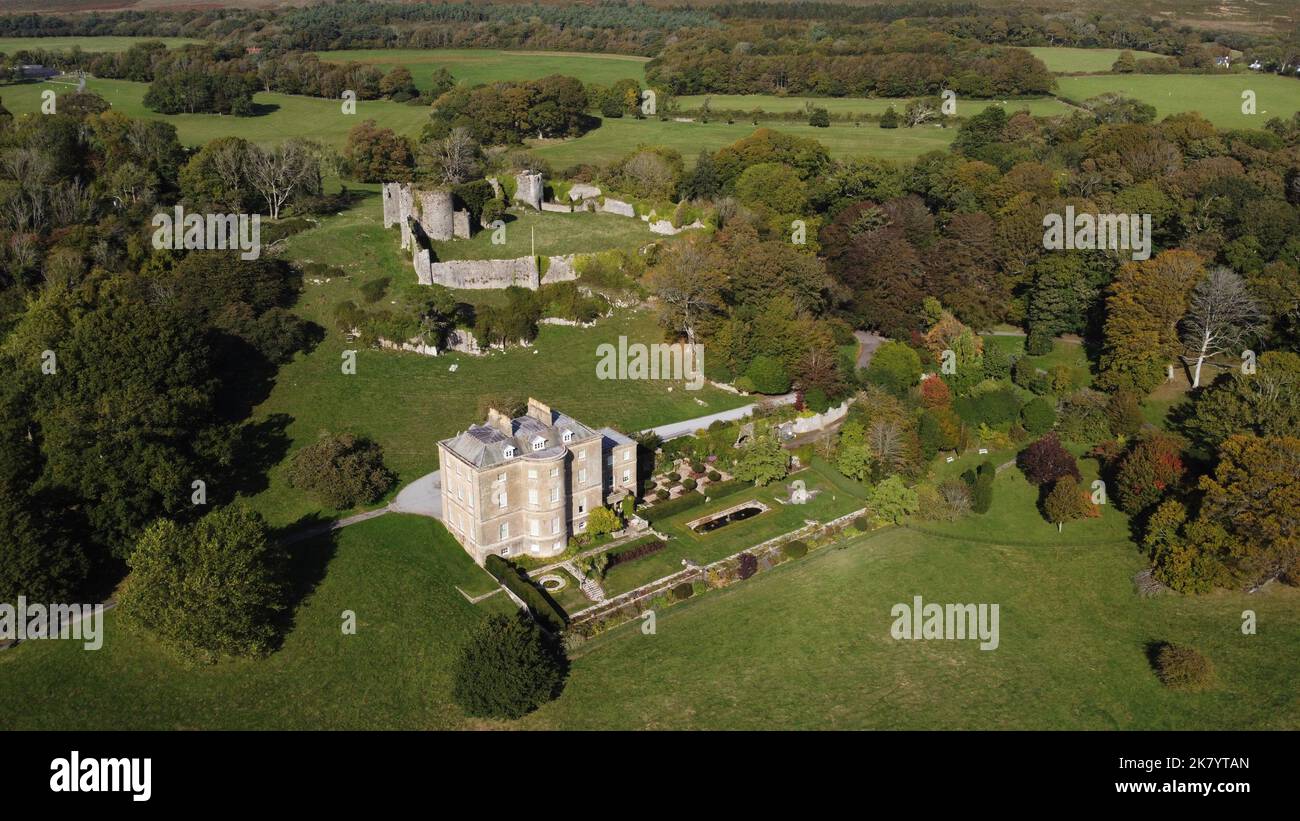 Aerial archive photos of Penrice Castle Estate Oxwich Gower Wales in ...