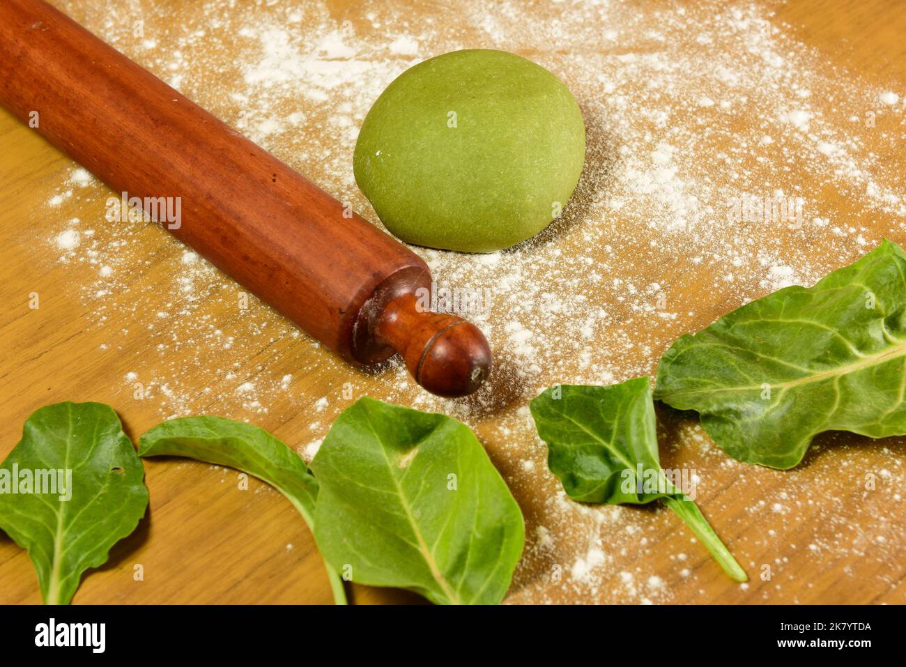 Ingredients ready on the counter to make pasta Stock Photo - Alamy