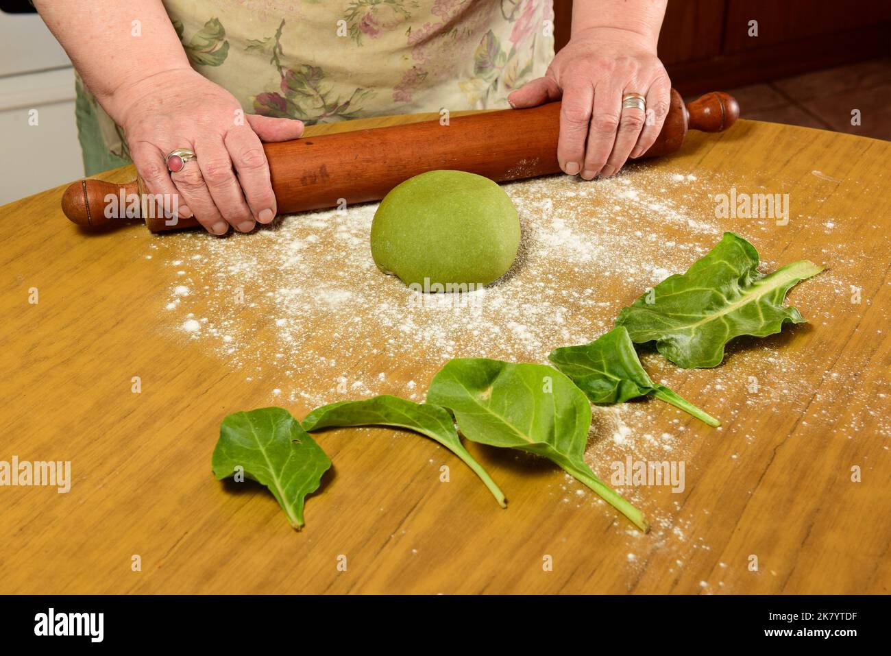 Ingredients ready on the counter to make pasta Stock Photo - Alamy