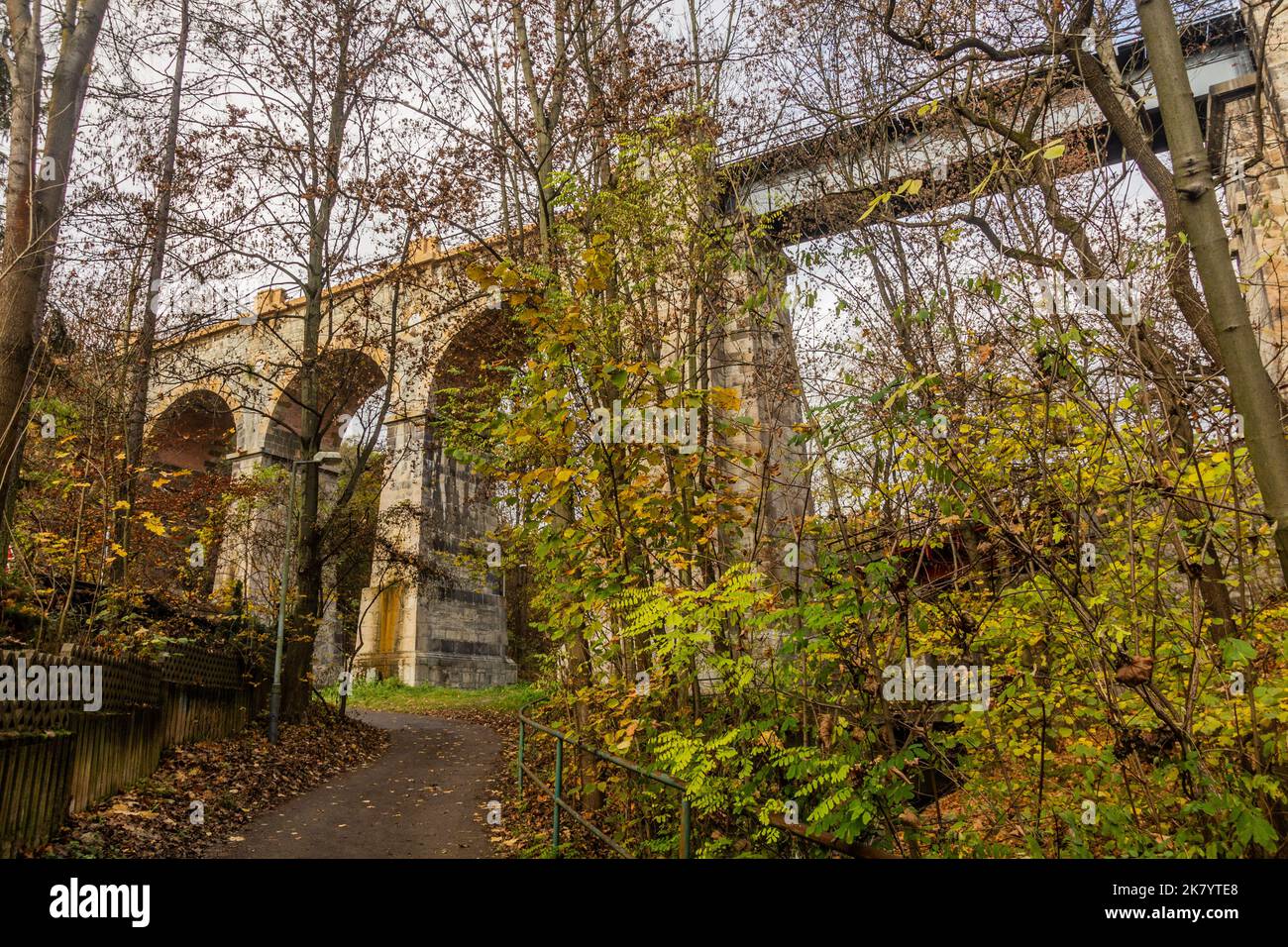 Railway viaduct in Hlubocepy in Prague, Czech Republic Stock Photo - Alamy