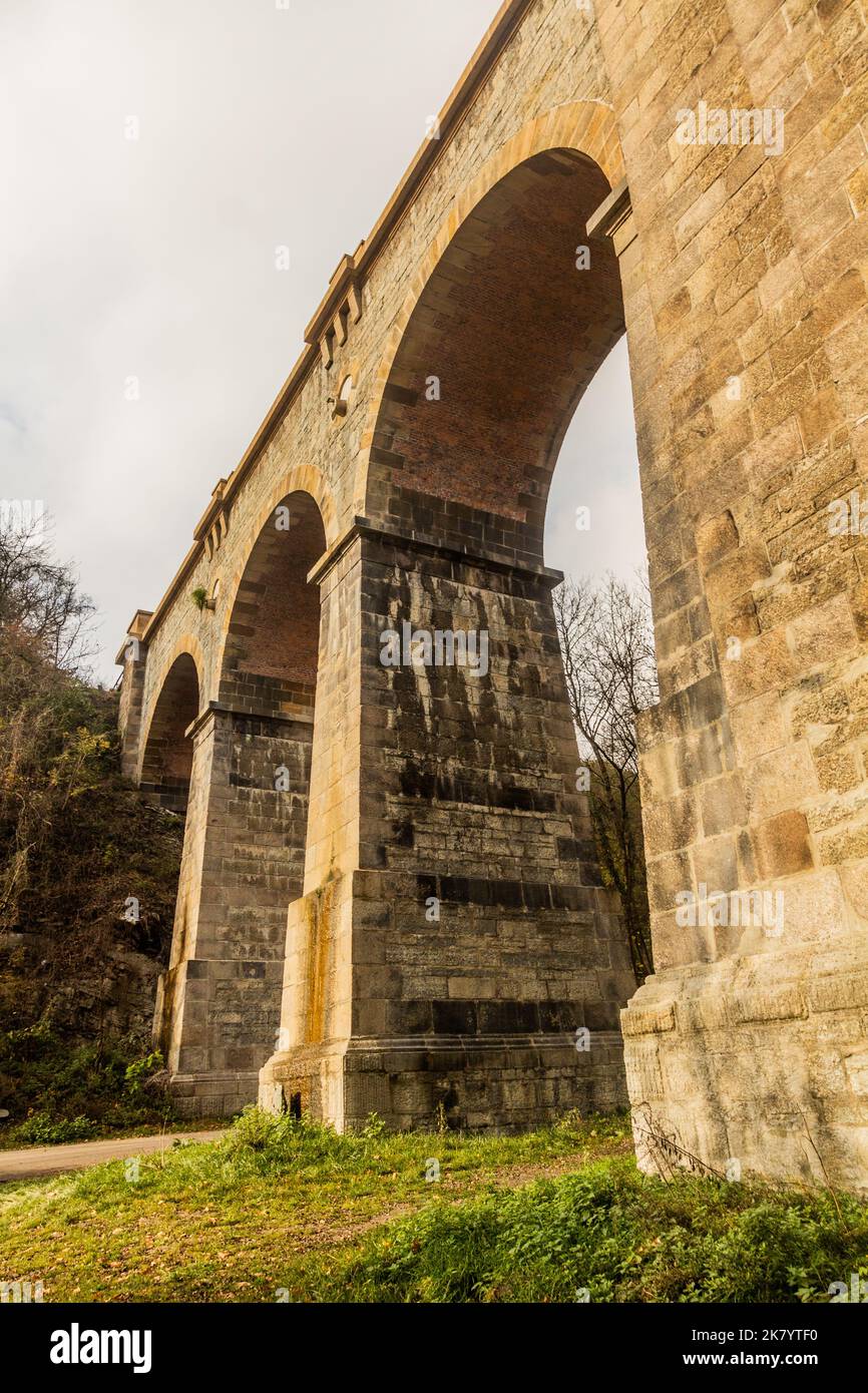 Railway viaduct in Hlubucepy in Prague, Czech Republic Stock Photo - Alamy