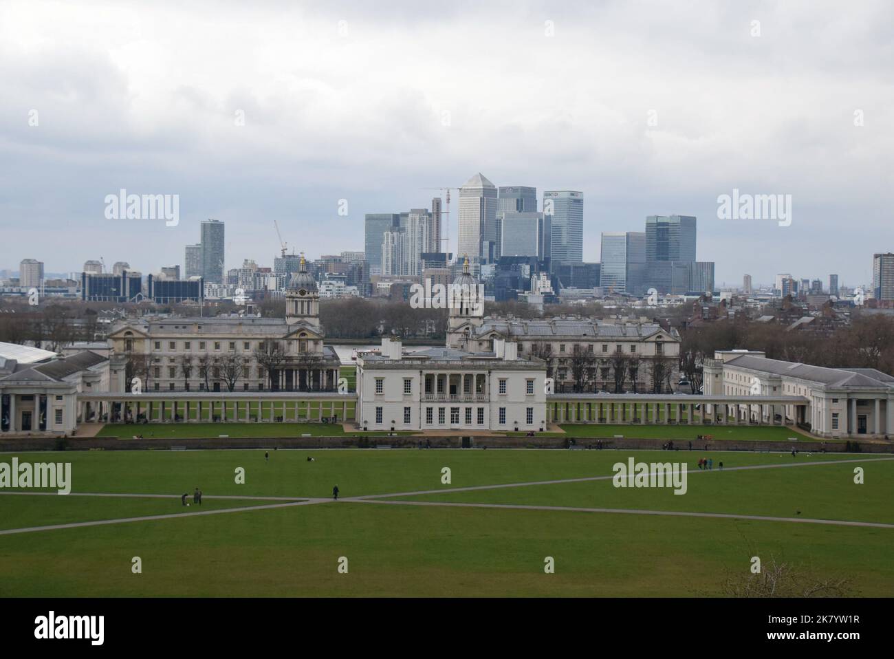 View across park land of Queen's House, a 16th century manor now a ...