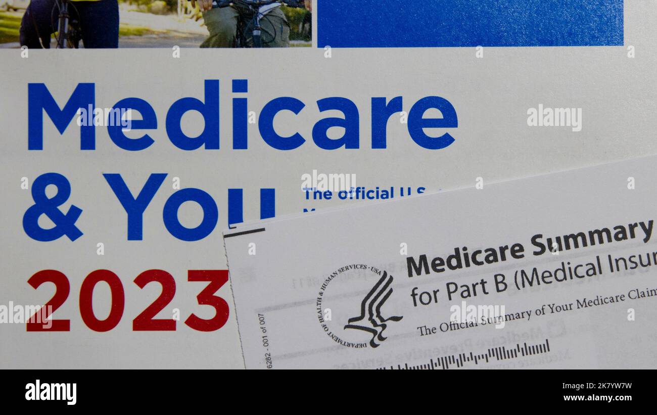 Medicare healthcare insurance coverage book for 2023 Stock Photo - Alamy