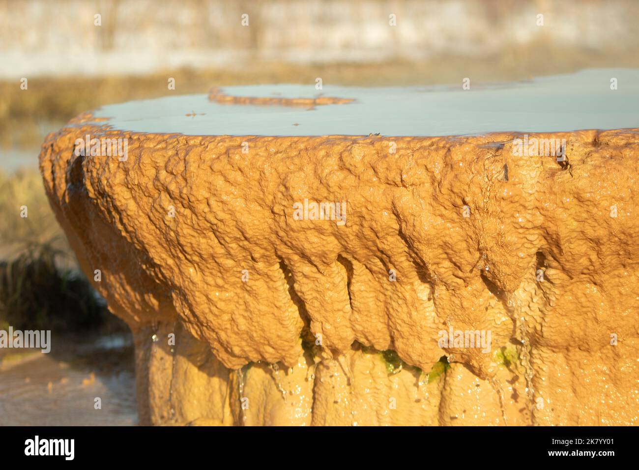 Rust on pipe. Plaque on metal. Pipe with waste. Oxide from flow of ...