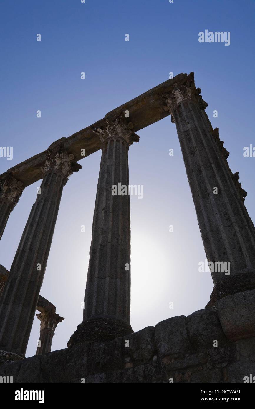 Ancient Roman ruins in Evora, Portugal Stock Photo - Alamy