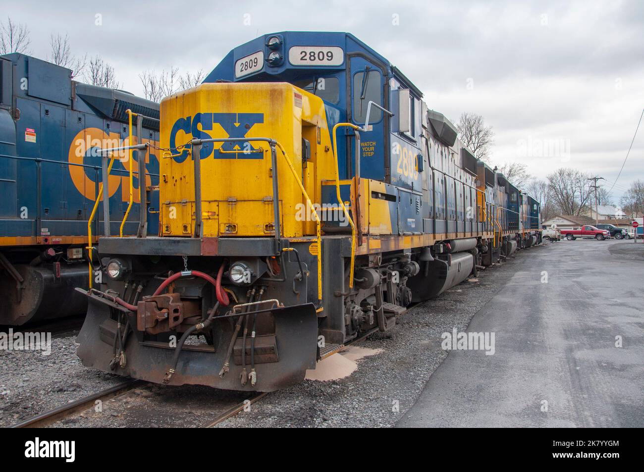 CSX EMD GP38-2 Diesel Locomotive # 2809 at Massena CSX train station in ...