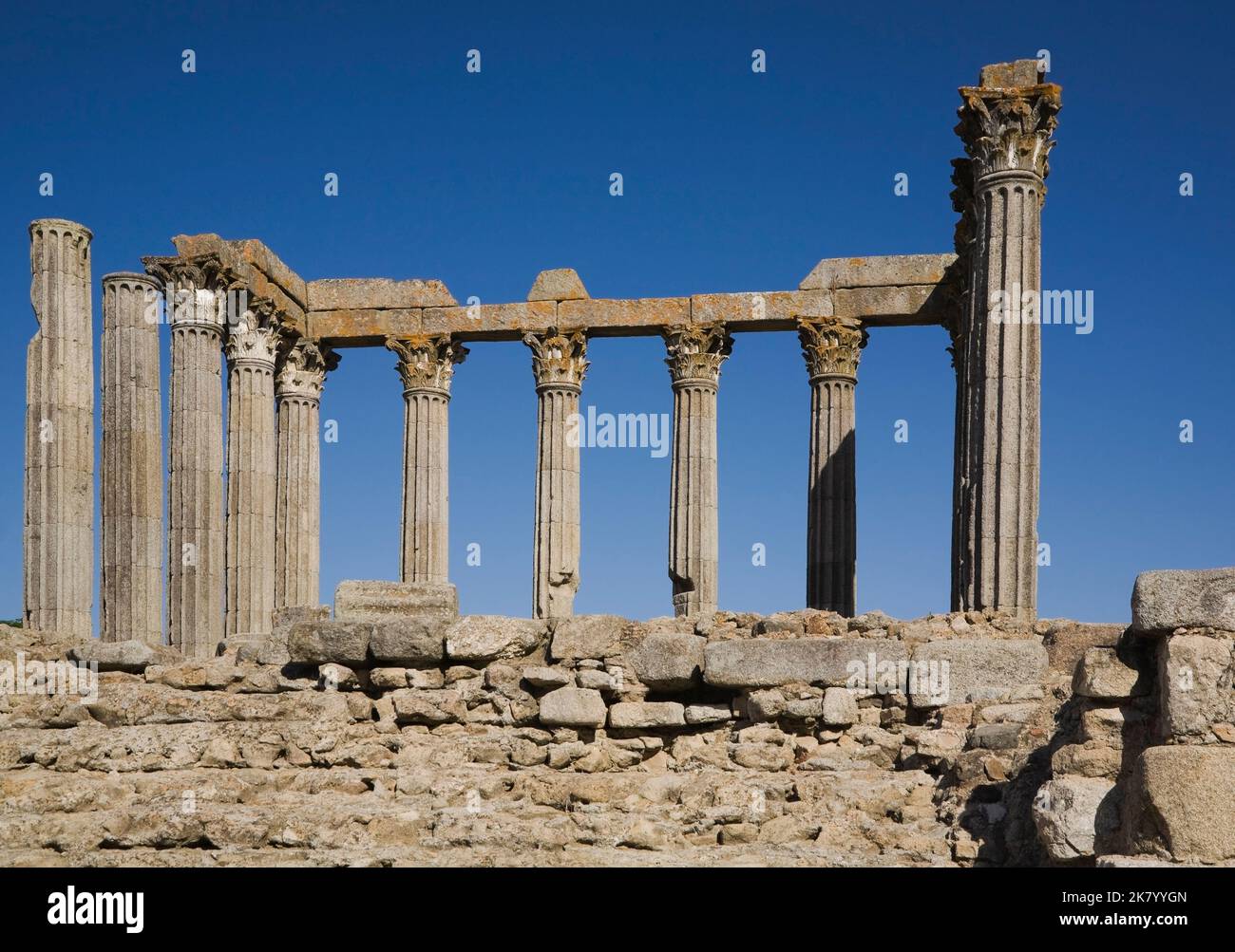 Ancient Roman ruins in Evora, Portugal Stock Photo - Alamy