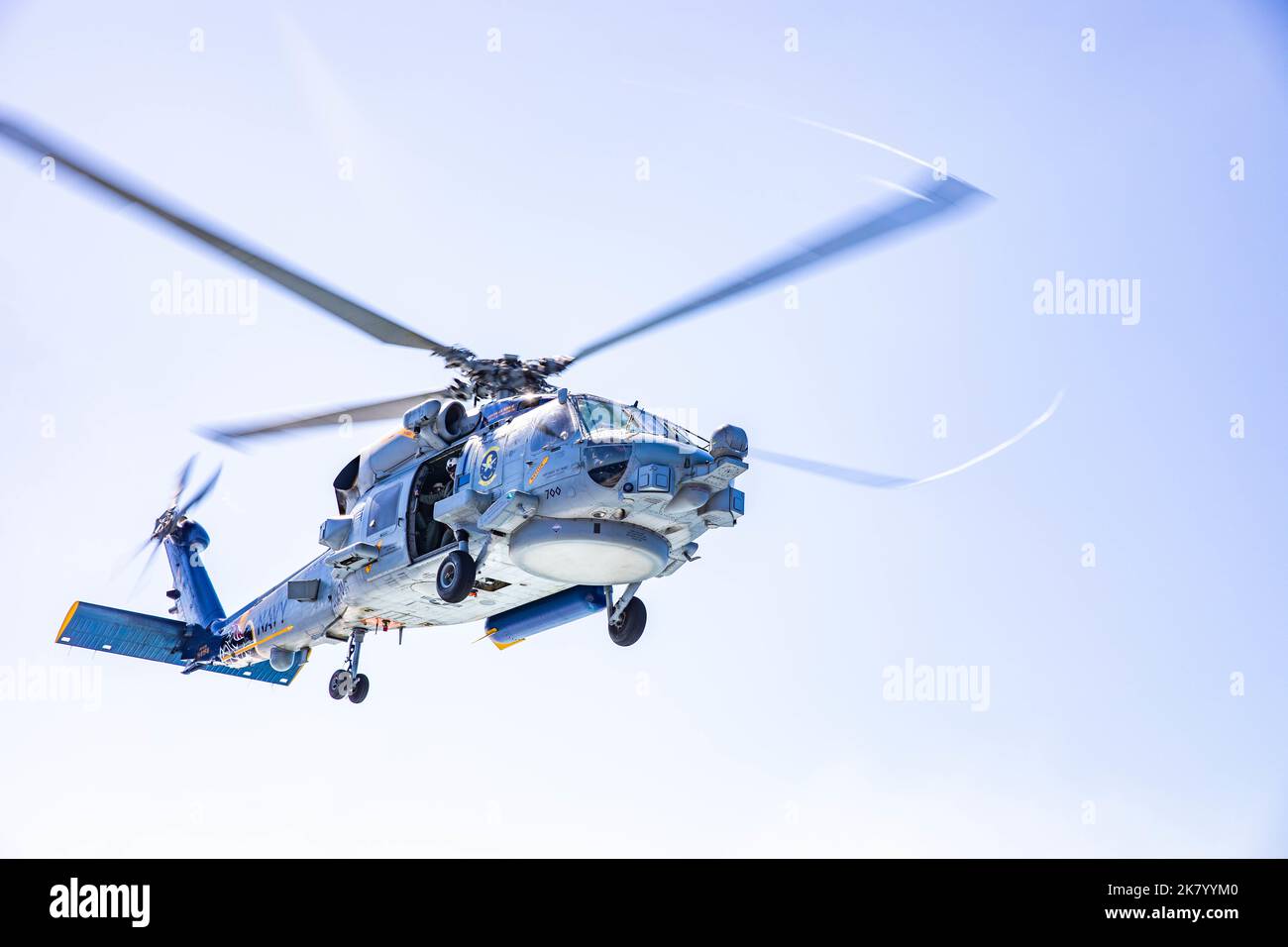 An MH-60R Sea Hawk Helicopter, attached to the “Spartans” of Helicopter ...