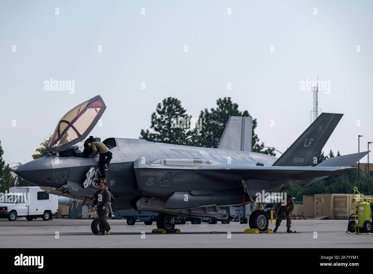 U.S. Airmen assigned to the 56th Aircraft Maintenance Squadron perform ...