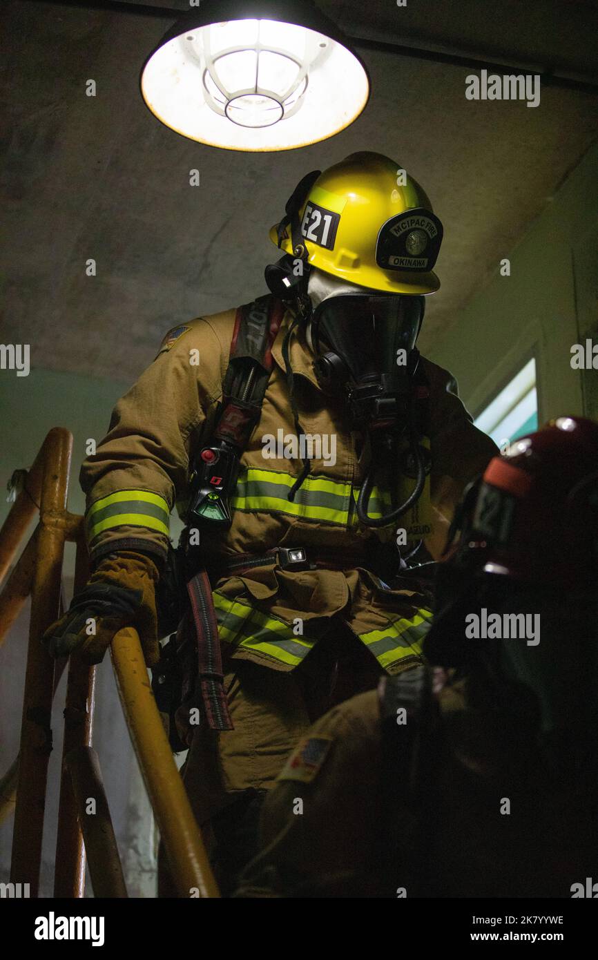 Firefighters with Marine Corps Installations Pacific Fire and Emergency ...
