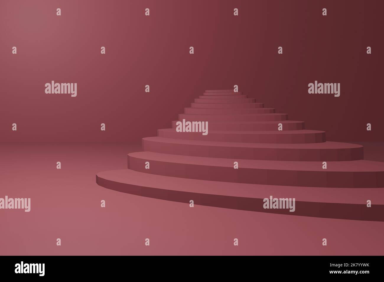 wedding postcard, expanding stair from the wall on pink pastel ...