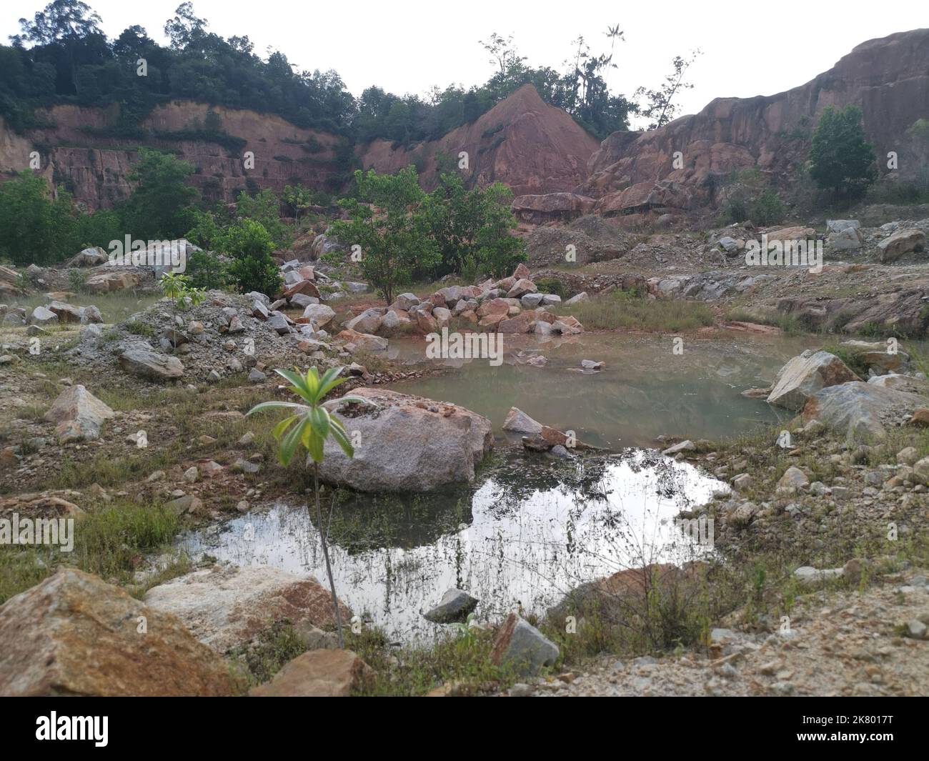 flooded rainwater at the quarry area Stock Photo - Alamy