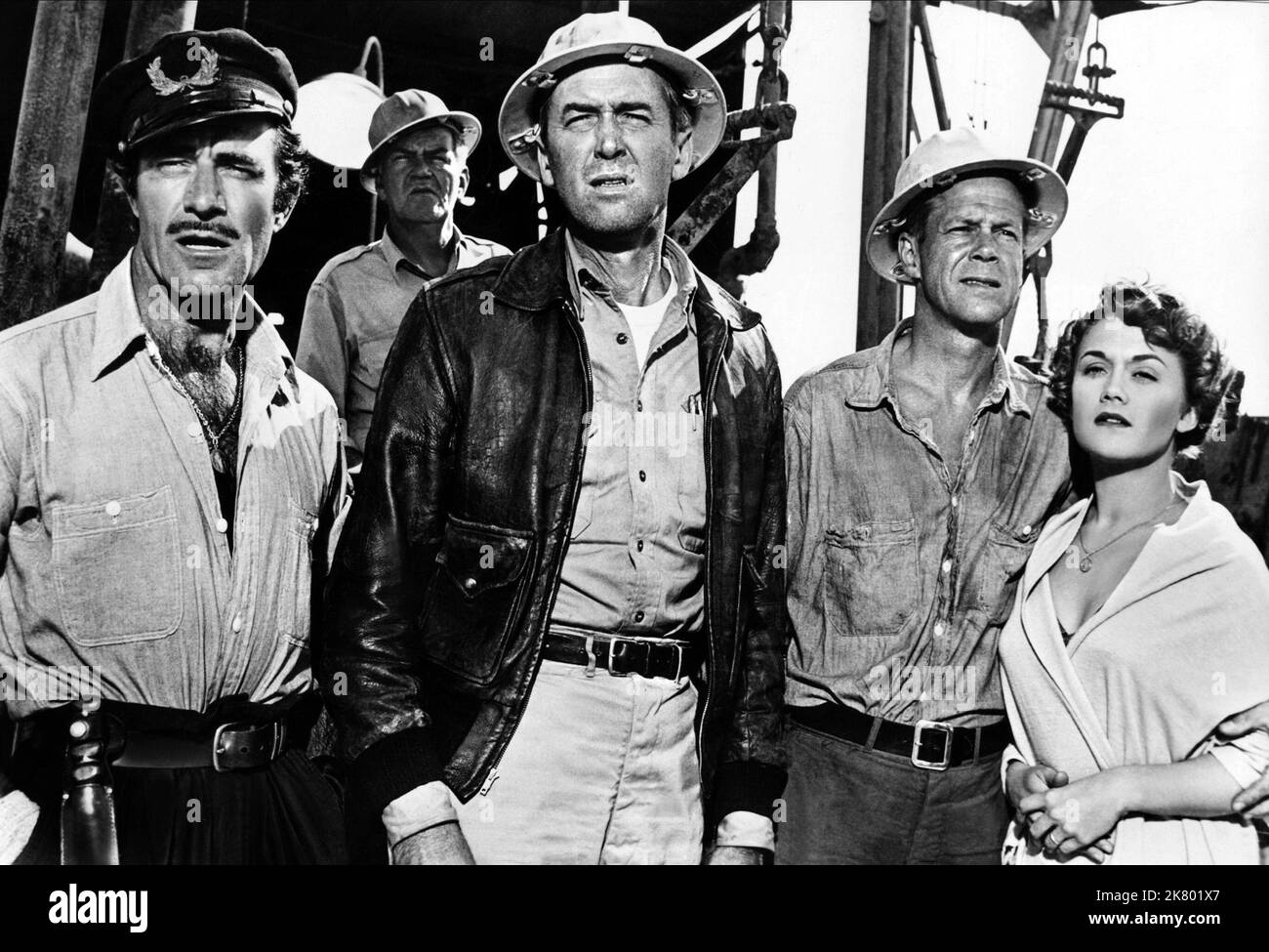 Gilbert Roland, Jay C. Flippen, James Stewart, Dan Duryea & Marcia Henderson Film: Thunder Bay ...