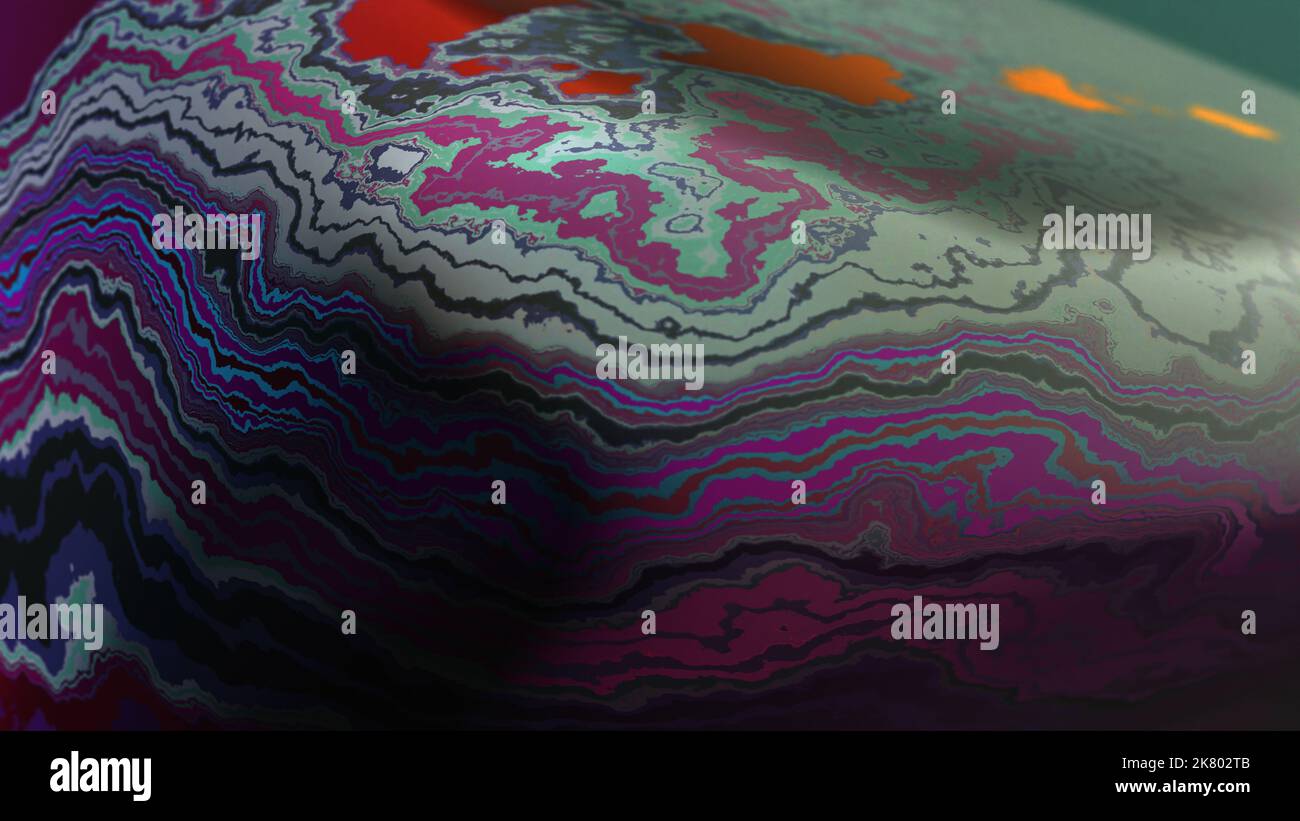 3D rendering of abstract object in hyper-realistic scene with liquid ...