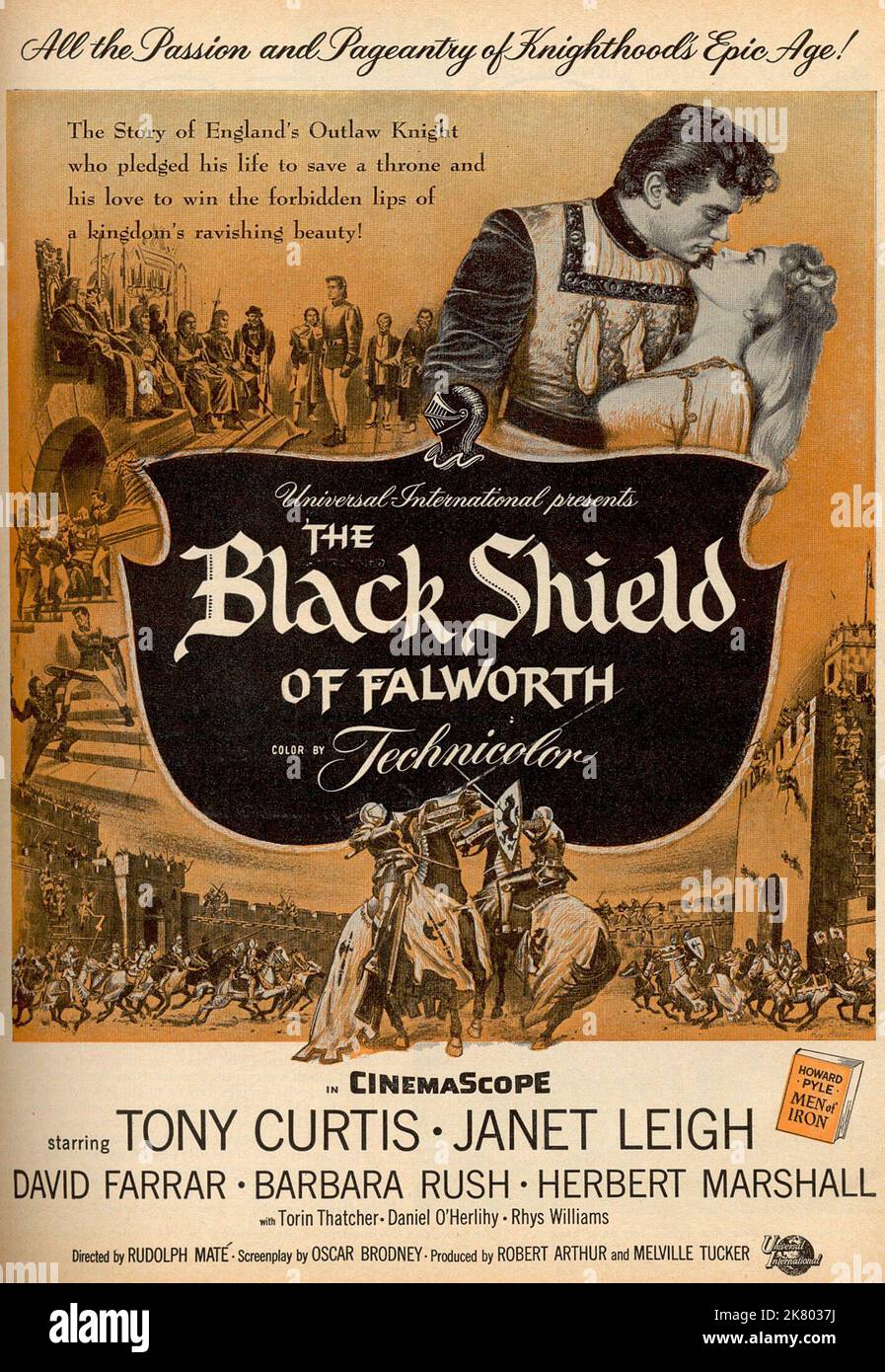 Tony Curtis & Janet Leigh Poster Film: The Black Shield Of Falworth ...