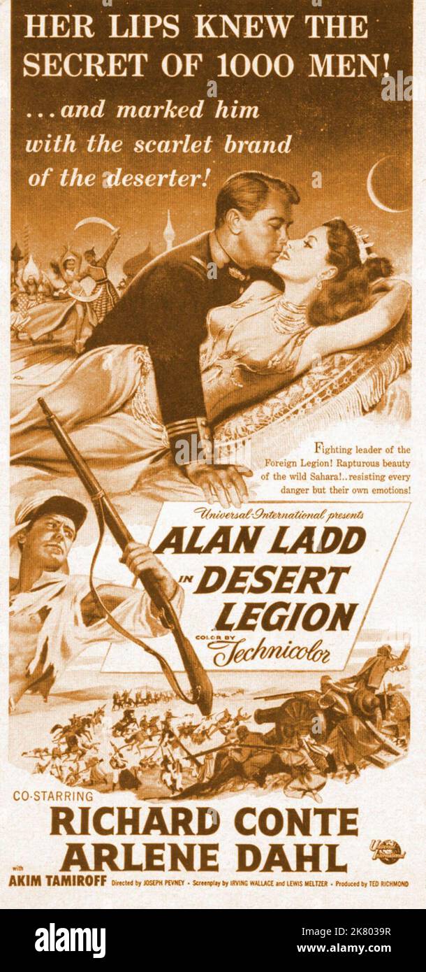Alan Ladd & Arlene Dahl Poster Film: Desert Legion (1950) Characters ...