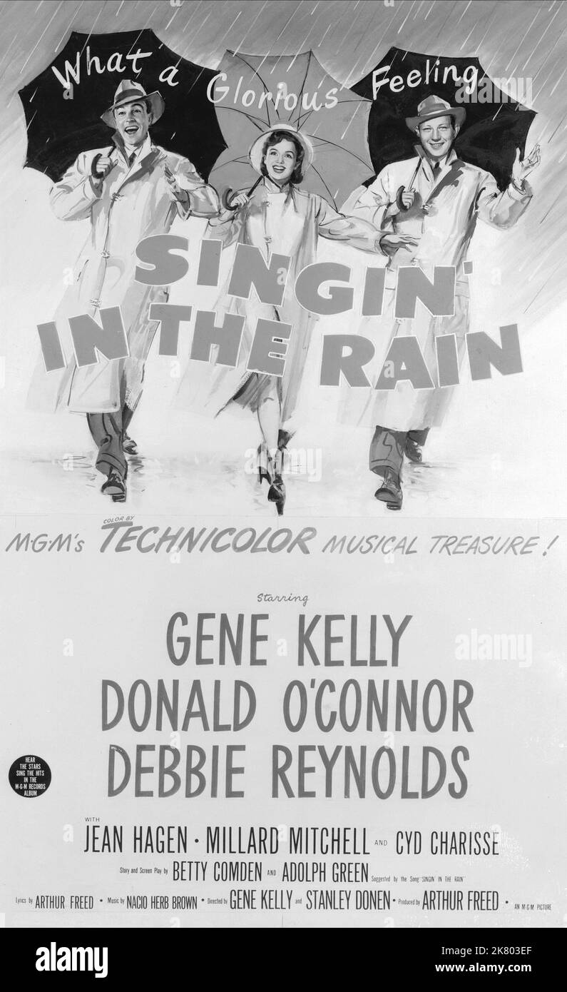 Donald O'Connor, Debbie Reynolds & Gene Kelly Movie Poster Film: Singin ...