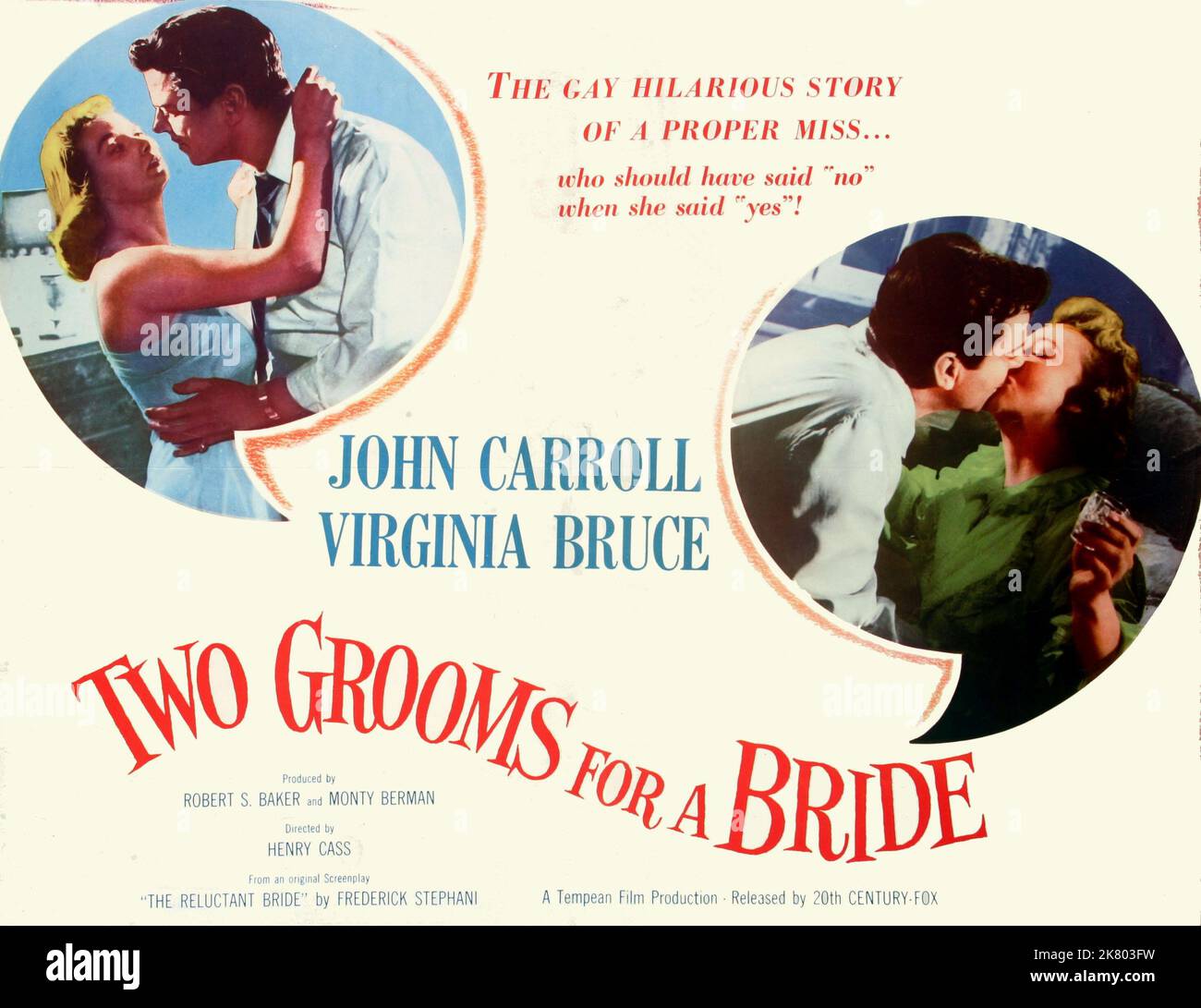 John Carroll & Virginia Bruce Poster Film: Two Grooms For A Bride (1959 ...