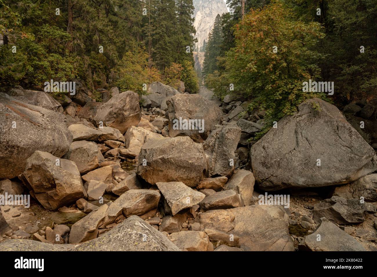 Dry View of the Merced River In Early Fall in Yosemite National Park ...